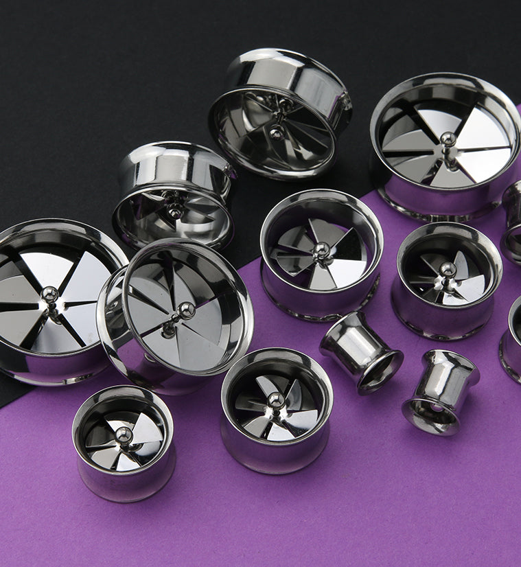 Spinner Stainless Steel Plugs (0G - 1 Inch) | UrbanBodyJewelry.com