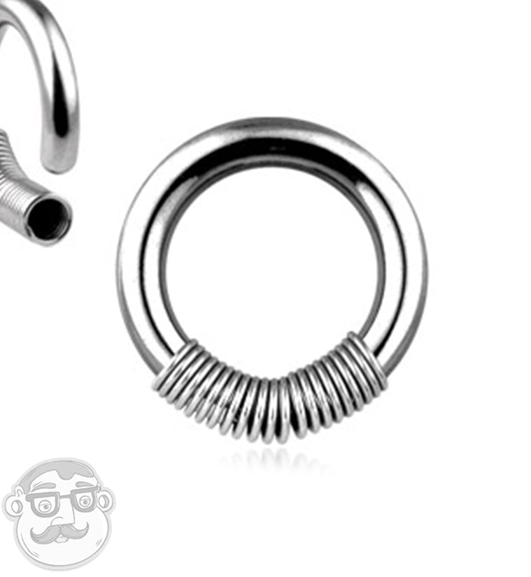 Spring Stainless Steel Hoop Ring | UrbanBodyJewelry.com