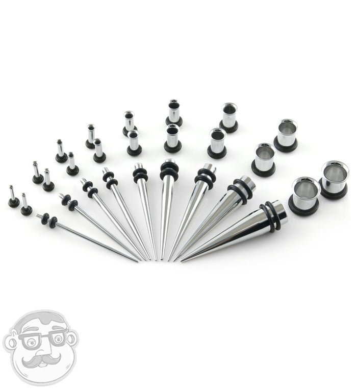 Custom Ear Stretching Kit (14 Gauge - 0 Gauge) - Steel ...