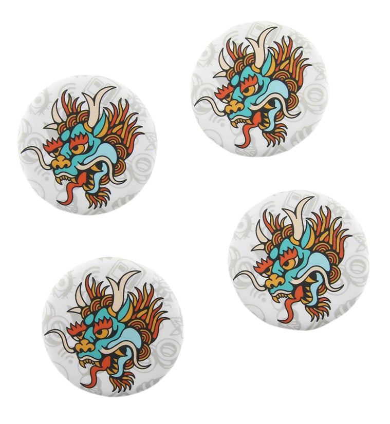 Tibetan Dragon Buttons Pack (4pc) | UrbanBodyJewelry.com
