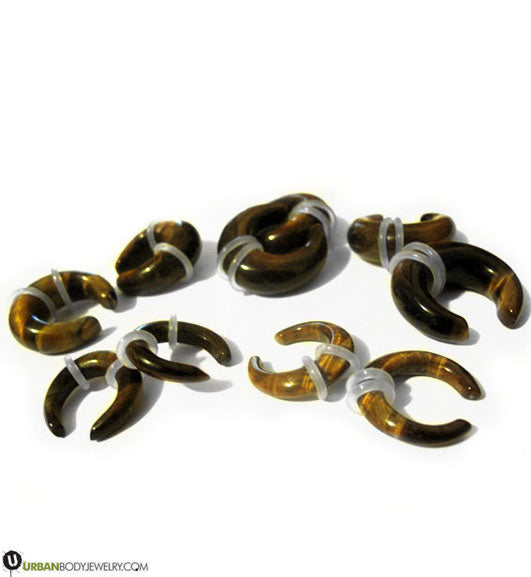 Tiger Eye Stone Pinchers (2G - 1/2") | UrbanBodyJewelry.com