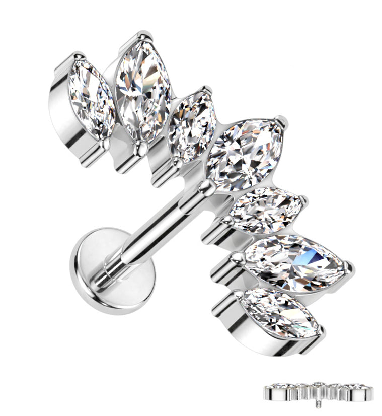 Anadem CZ Internally Threaded Titanium Labret | UrbanBodyJewelry.com