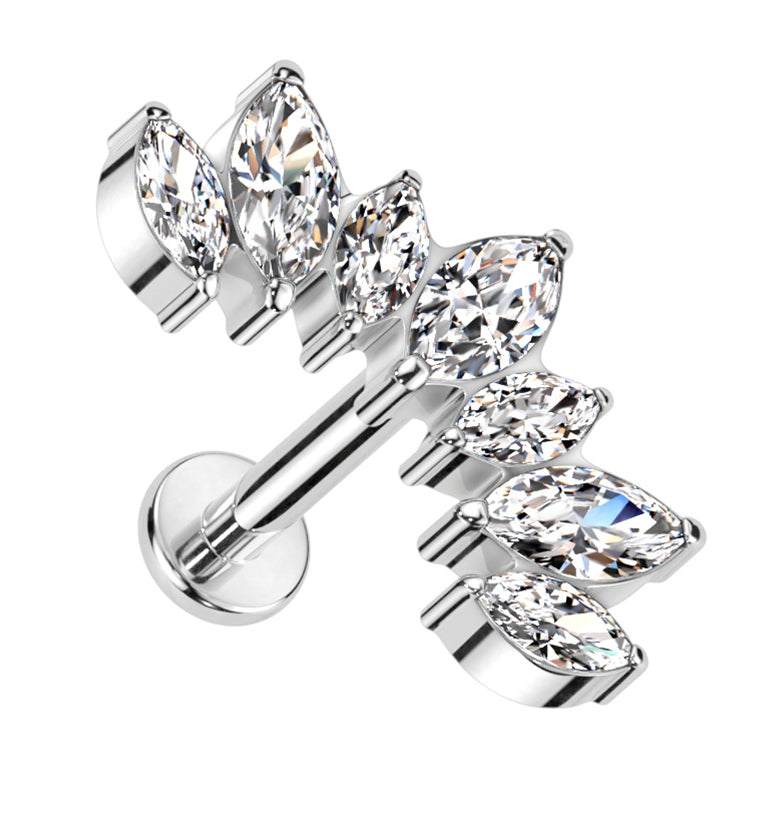 Anadem CZ Threadless Titanium Labret | UrbanBodyJewelry.com