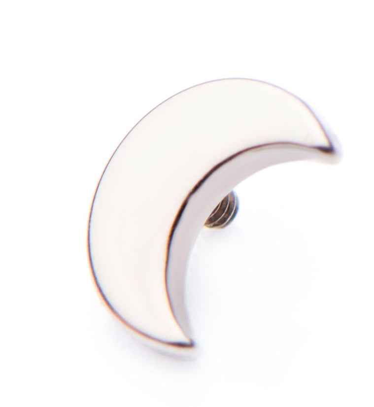 Titanium Crescent Moon Threaded End | UrbanBodyJewelry.com