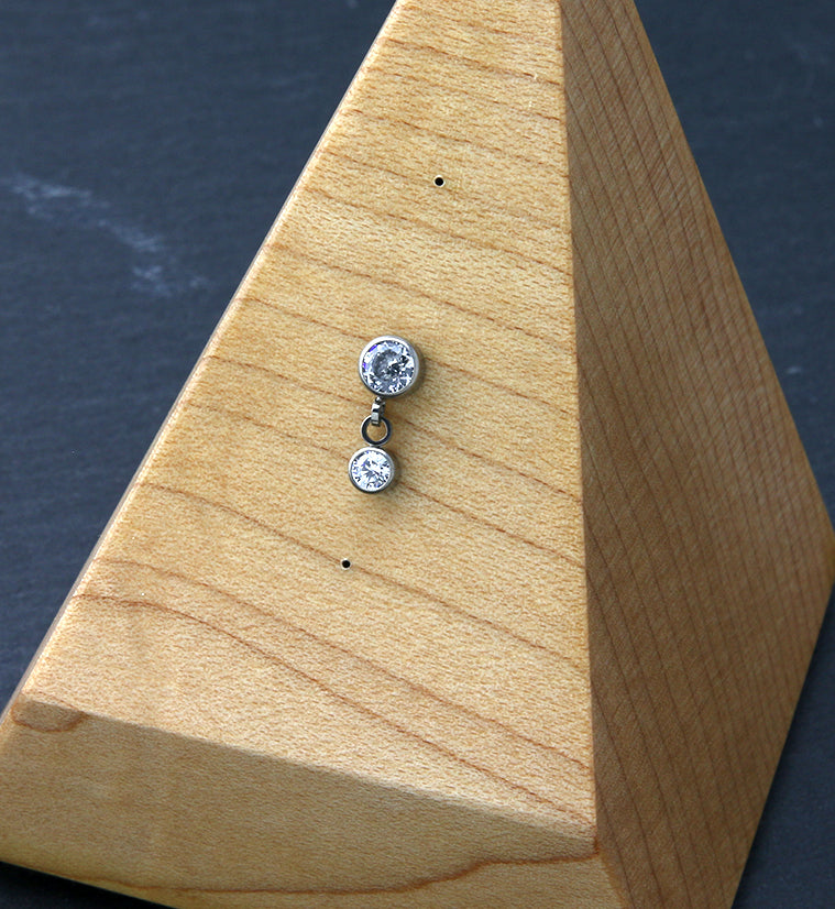 Titanium Dangle Bezel CZ Threadless Top | UrbanBodyJewelry.com