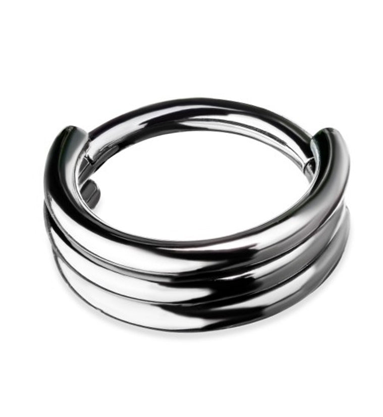16G Triple Bar Titanium Hinged Segment Ring | UrbanBodyJewelry.com