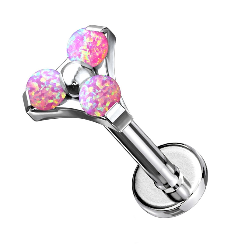 16G Triple Pink Opalite Labret | UrbanBodyJewelry.com