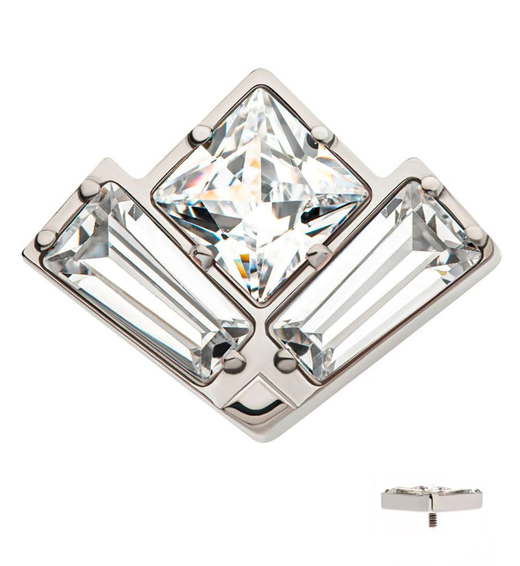 Vertex CZ Internally Threaded Titanium Top | UrbanBodyJewelry.com