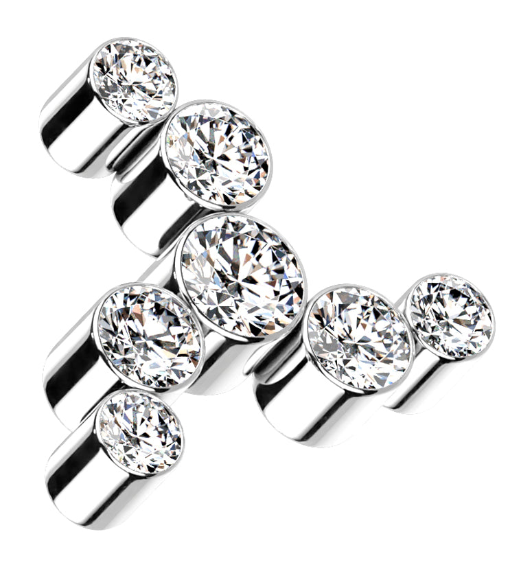 Whirl CZ Titanium Internally Threaded Top | UrbanBodyJewelry.com