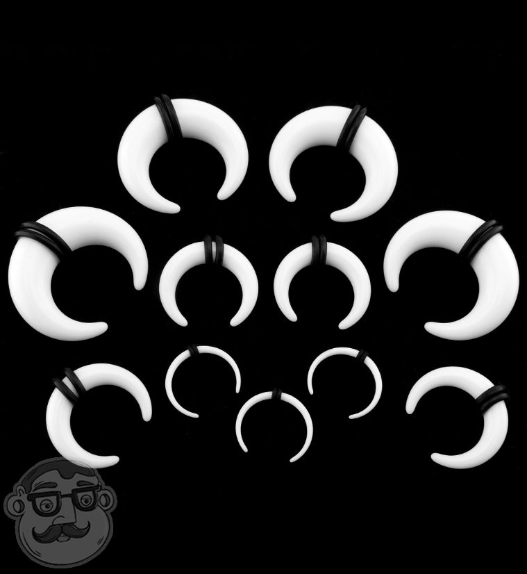 White Pincher Plugs (12 Gauge - 0 Gauge) | White Ear Gauges ...