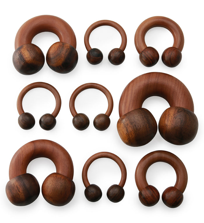 Wooden Circular Barbell Hoop Plugs (4G - 1 Inch)