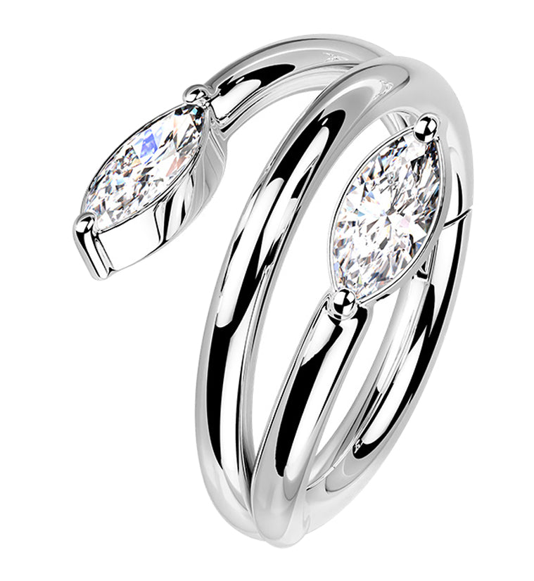 Wrap CZ Hinged Segment Ring | UrbanBodyJewelry.com